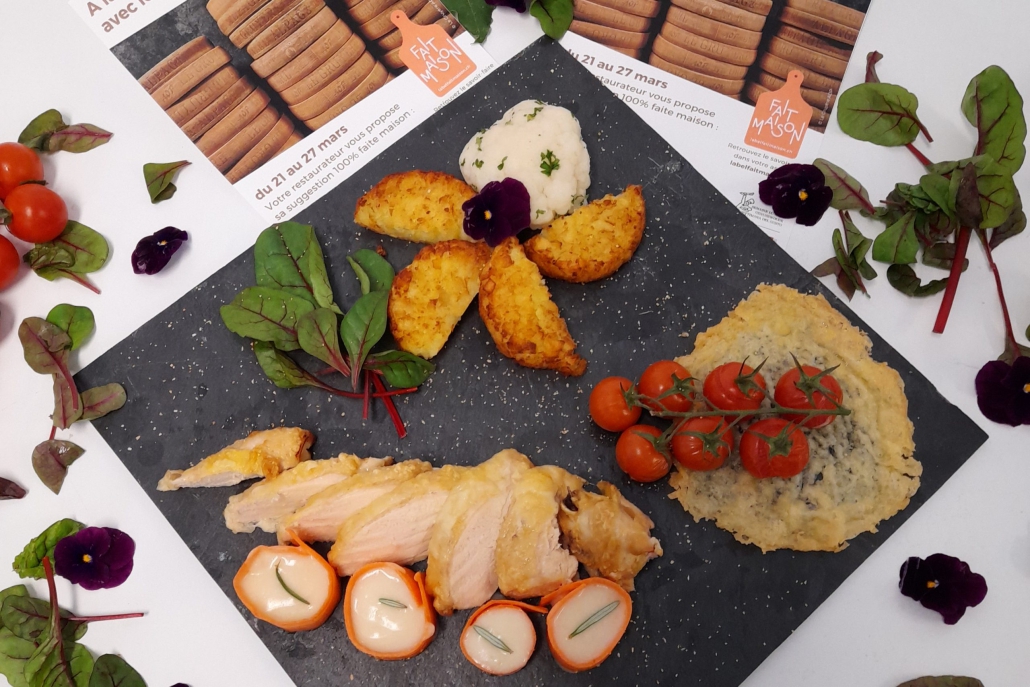 Gratinated yellow chicken supreme with Gruyère AOP – Label Fait Maison